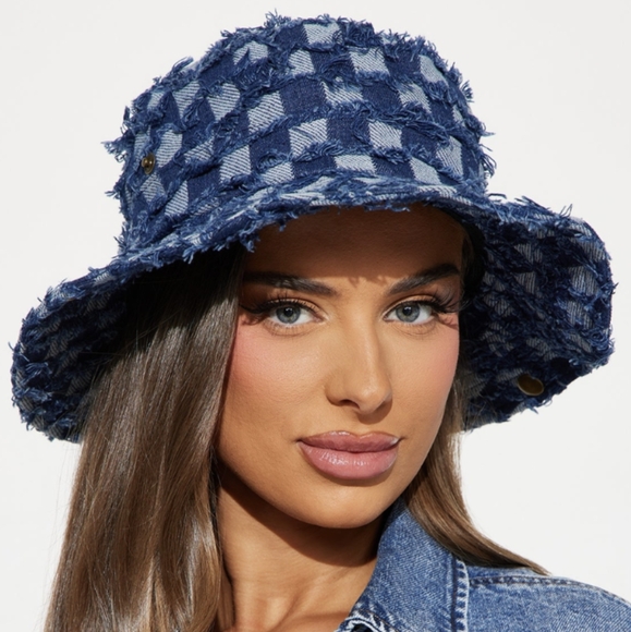 Accessories | Inside Out Frayed Denim Bucket Hat Unisex | Poshmark